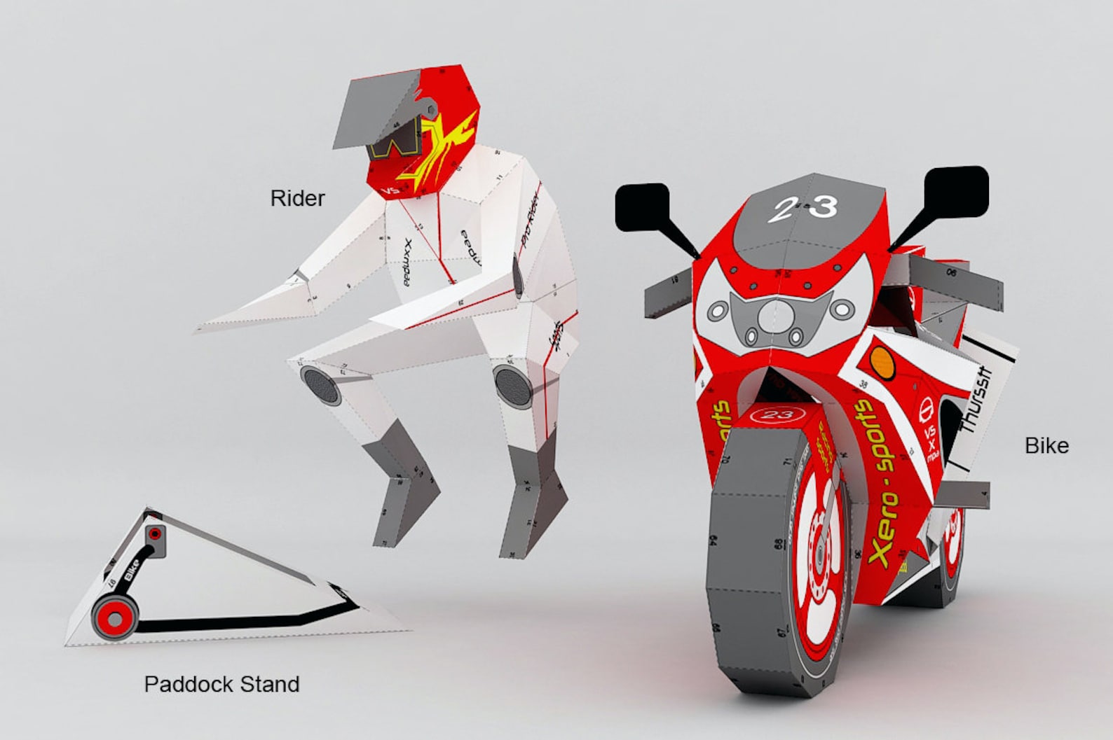 DIY Papercraft Sports Bikepaper Toy Instant Digital - Etsy
