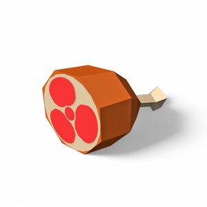 Papercraft Meat Leg Piece, Papercraft Chicken Leg, Red Meat Templates ...