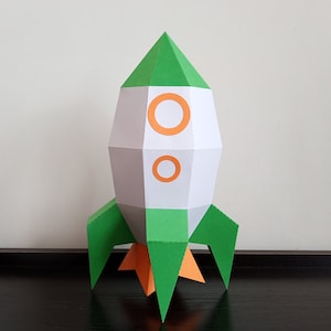 DIY Papercraft Rocket,rocket Lamp,paper Rocket,rocket Gifts,rocket Toy ...