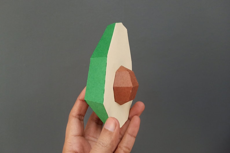 3D Papercraft Avocado Model, Paper Fruits (PDF) - Etsy