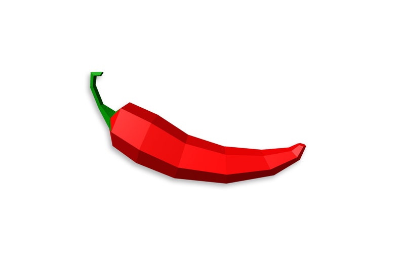 DIY Papercraft Red Chilly Template, 3D Printable (digital Files) - Etsy