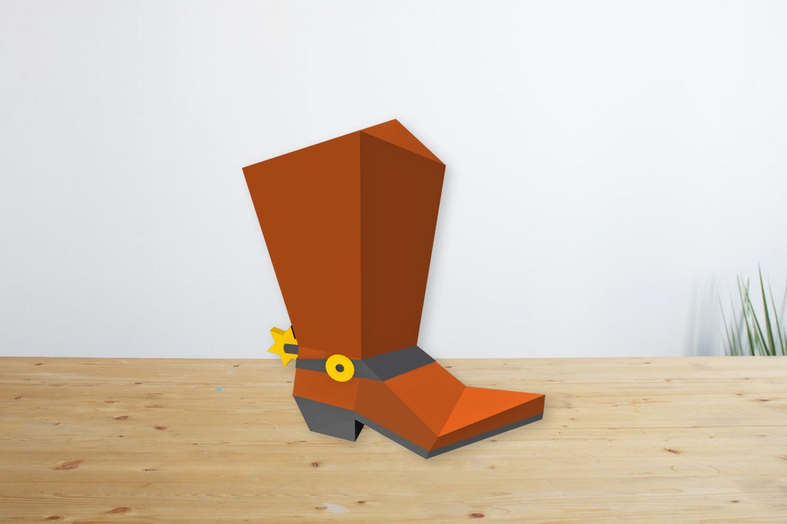 DIY Papercraft Cowgirl Bootscowboy Bootsboots Favor3d - Etsy