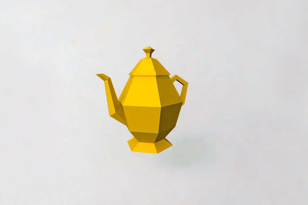 DIY Papercraft Tea Kettle,lowpoly Kettle Favour,kettle Favor,3d Kettle ...