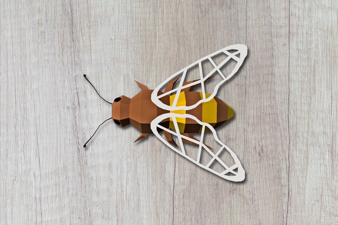 DIY Papercraft Honey Bee,lowpoly Wasp Model,wasp Decor,papercraft ...