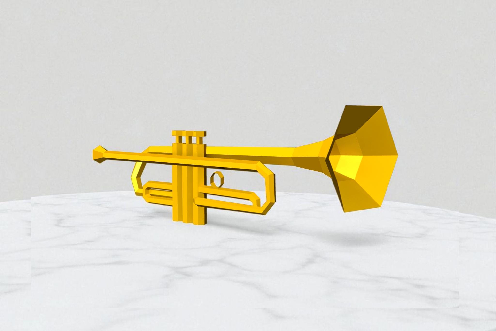 DIY Papercraft Trumpet Model, Music Decor (digital Files) - Etsy