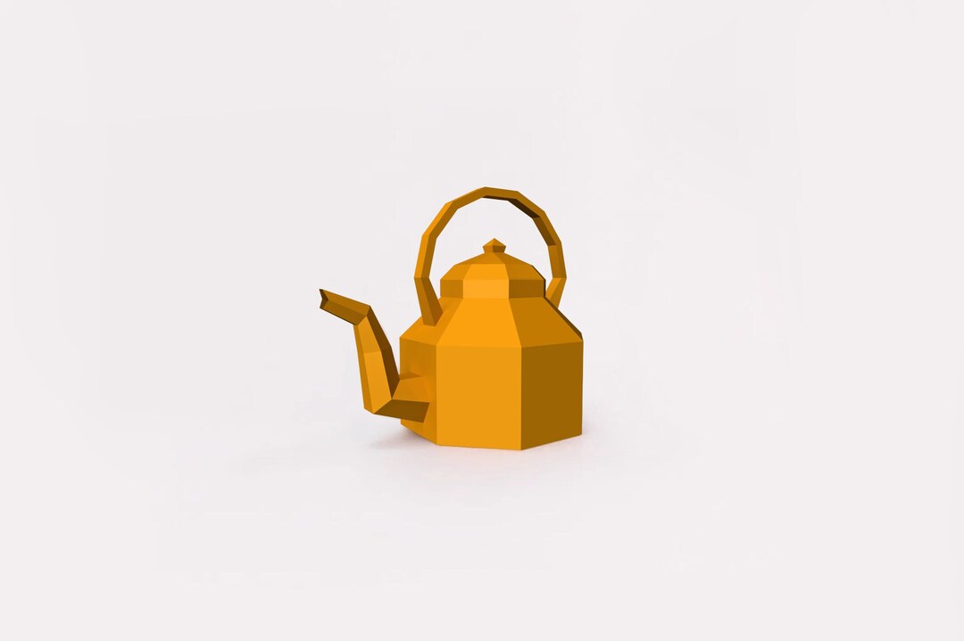DIY Papercraft Tea Kettle,lowpoly Kettle Favour,kettle Favor,3d Kettle ...