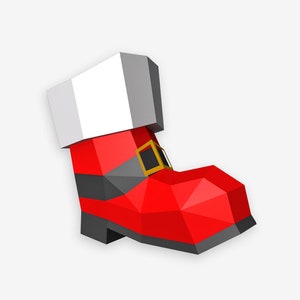 DIY Papercraft Santa Boots, Christmas Shoe Favor, Christmas Party ...