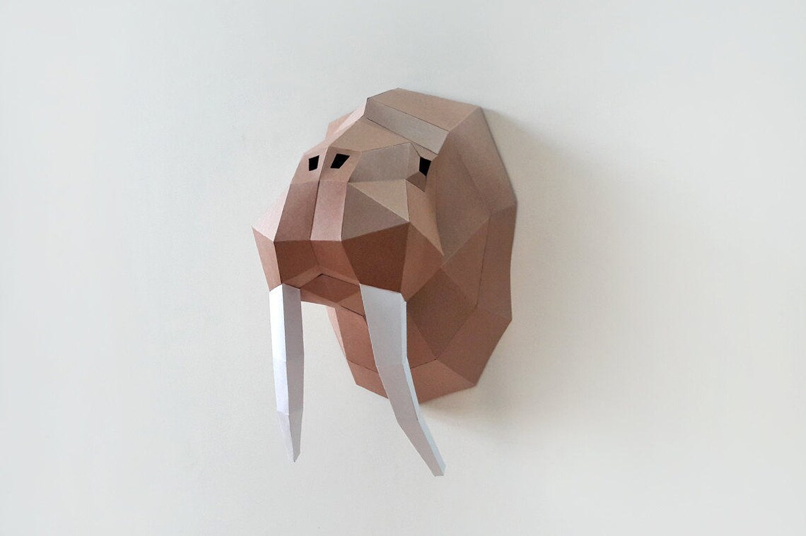 DIY Papercraftswalrus Head Trophypaper Walrusprintable - Etsy