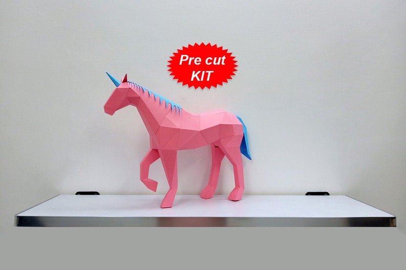 DIY Papercraft Kitpapercraft Unicorn Sculpture3d Papercraft | Etsy