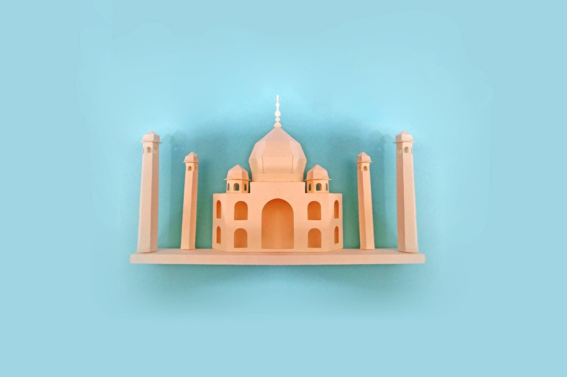 DIY Papercraft Taj Mahal Model,lowpoly Taj Mahal Art,printable Taj ...