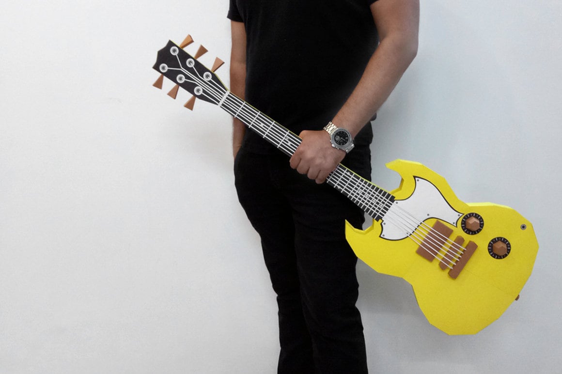 DIY Papercraft Guitar3d Papercraftlow Poly Guitar3d Origami | Etsy