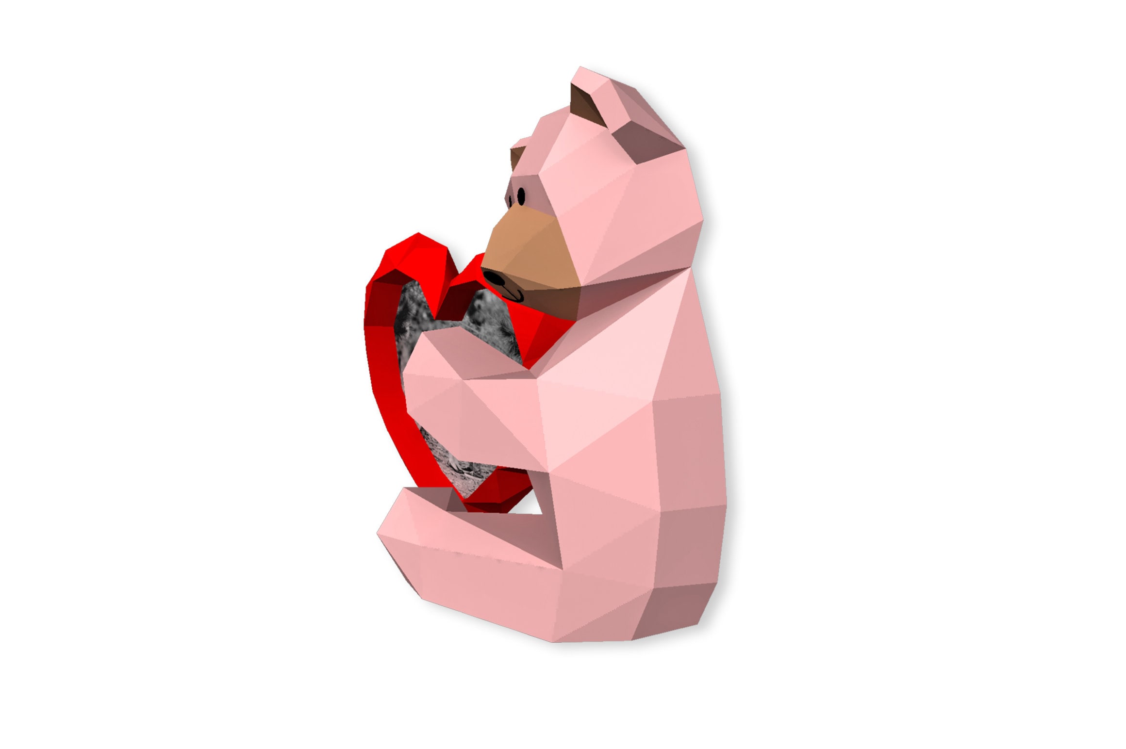 DIY Papercraft Valentine Teddy bearPapercraft Teddy | Etsy