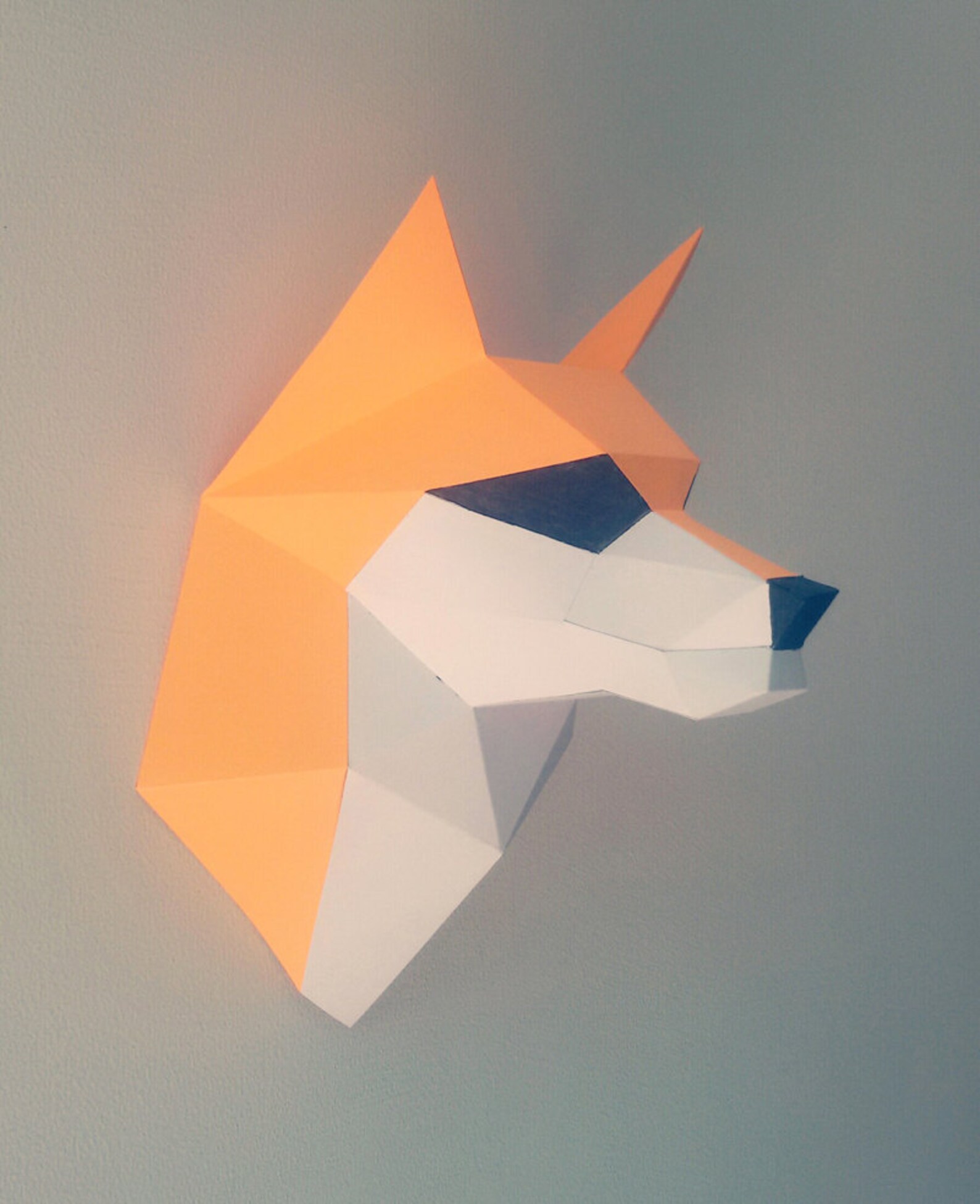 DIY Fox Head Trophy, Printables,pdf, Instant Digital Download, Lowpoly ...
