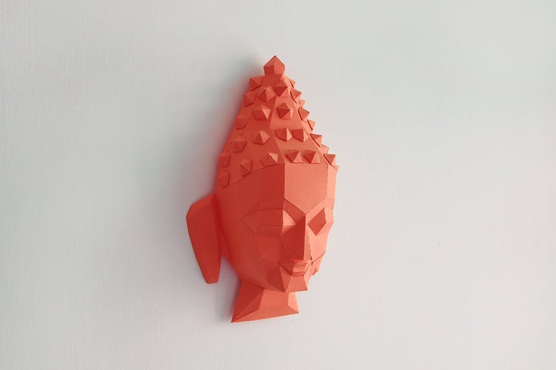 DIY Papercraft Buddha Head Trophy,buddha Trophy,buddha Gifts,buddha ...