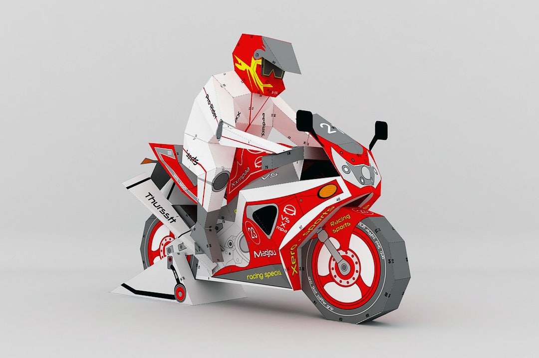 DIY Papercraft Sports Bike,paper Toy, Instant Digital Download, Pdf, 3d ...