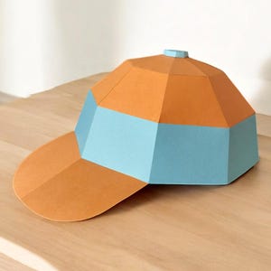 DIY Papercraft Baseball Cap, 3d Cap Templates, P Cap Pattern, Cap Print ...