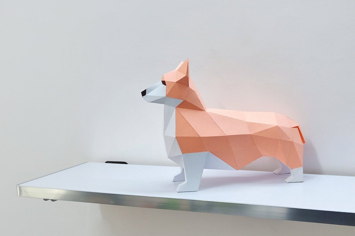 DIY Corgi dog papercraft sculpturePaper toyParty | Etsy