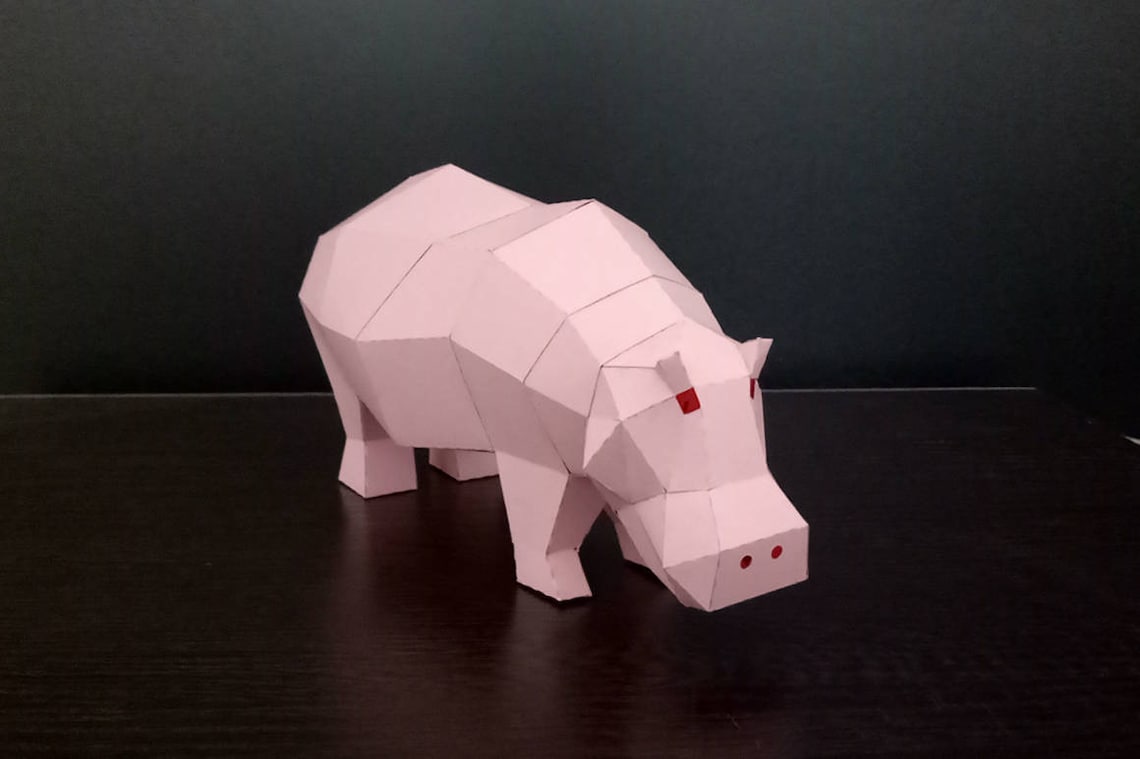 DIY Papercraft Hippo Sculpture3d Papercraftpapercraft - Etsy
