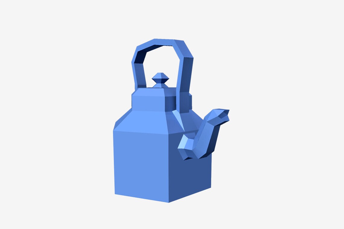 DIY Papercraft Tea Kettle, Lowpoly 3D Model (digital Files) - Etsy