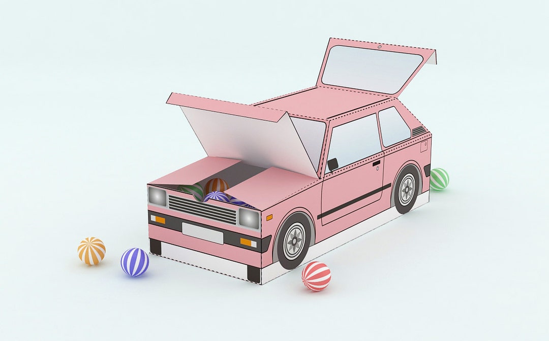DIY Car Favor Box Template, Papercraft Party Decor (digital Download ...