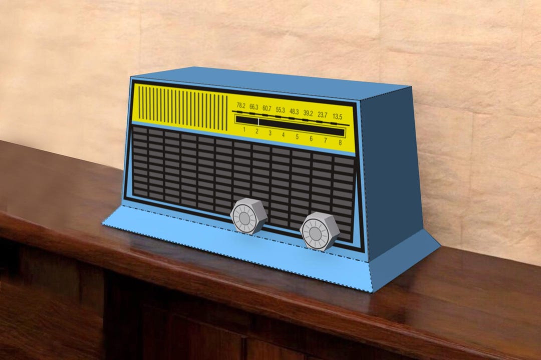 DIY Papercraft Retro Radio Favor Box, Party Props, Music Gifts, for ...