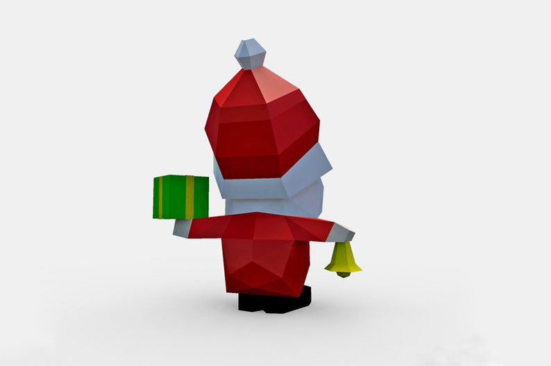 DIY Papercraft Santa Claus Sculpture, Christmas Decor (pdf, Png, Dxf ...