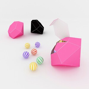 DIY Diamond Favor Box,printable,papercraft,instant Digital Download ...
