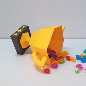 DIY Trophy Cup Favor,papercraft Trophy,trophy Hockey,gift Box,candy Box ...