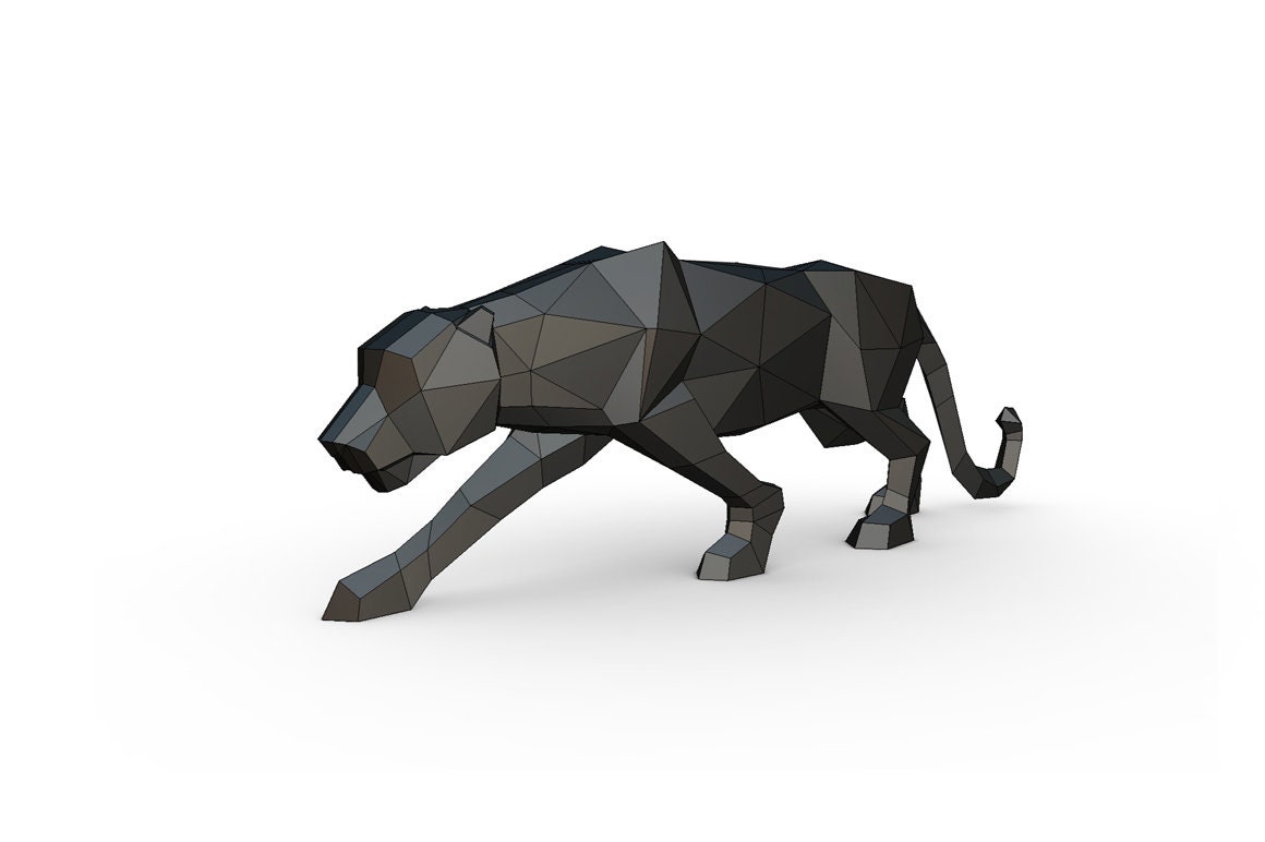 DIY Papercraft Panther Sculpturepanther Svglowpoly Panther | Etsy Canada