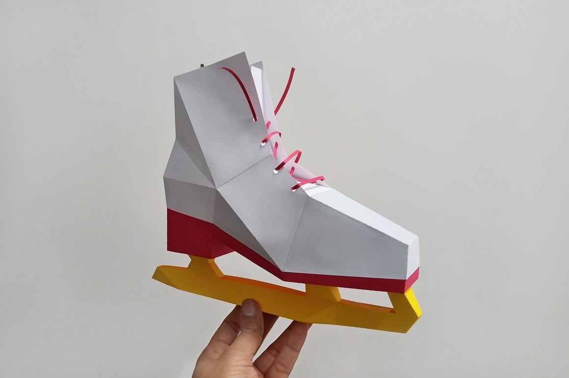 DIY Papercraft Ice Skate Shoe, 3D Model (pdf, Dxf, Png, Eps) - Etsy