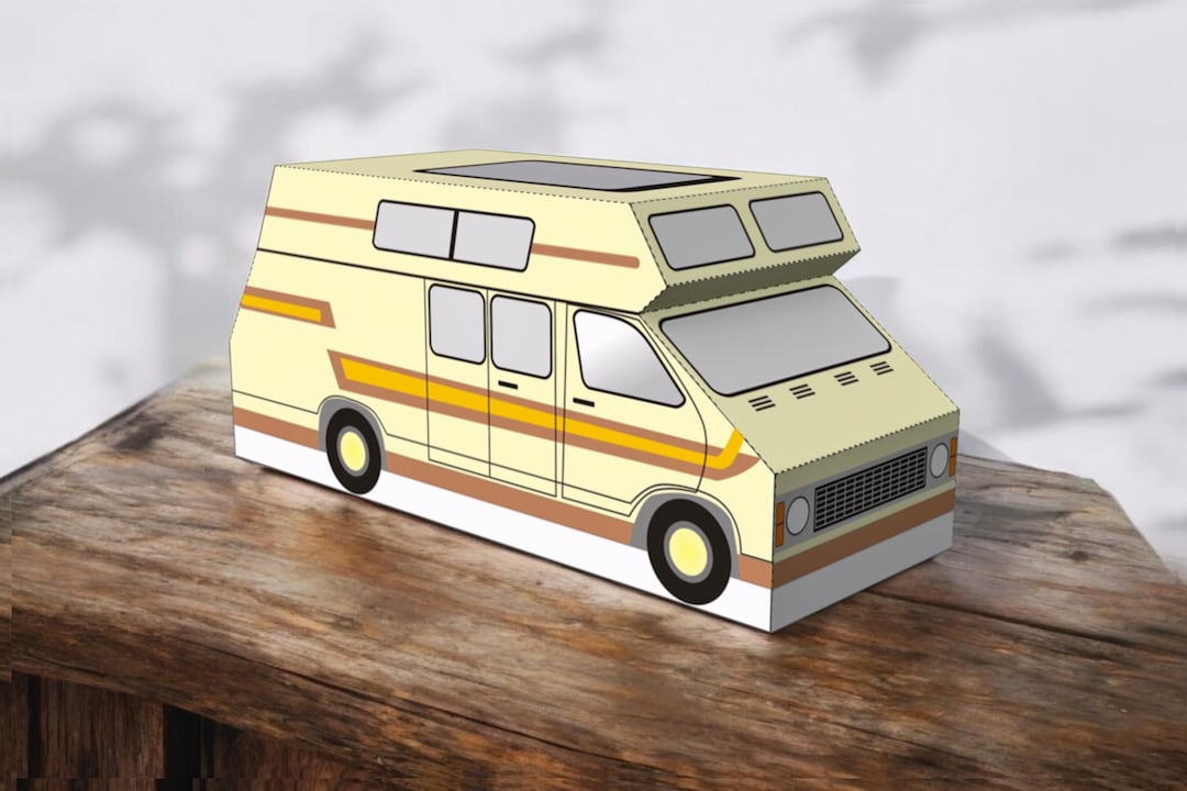 DIY Papercraft RV Camper Favor, Caravan RV Camping Van, Caravan Gifts ...