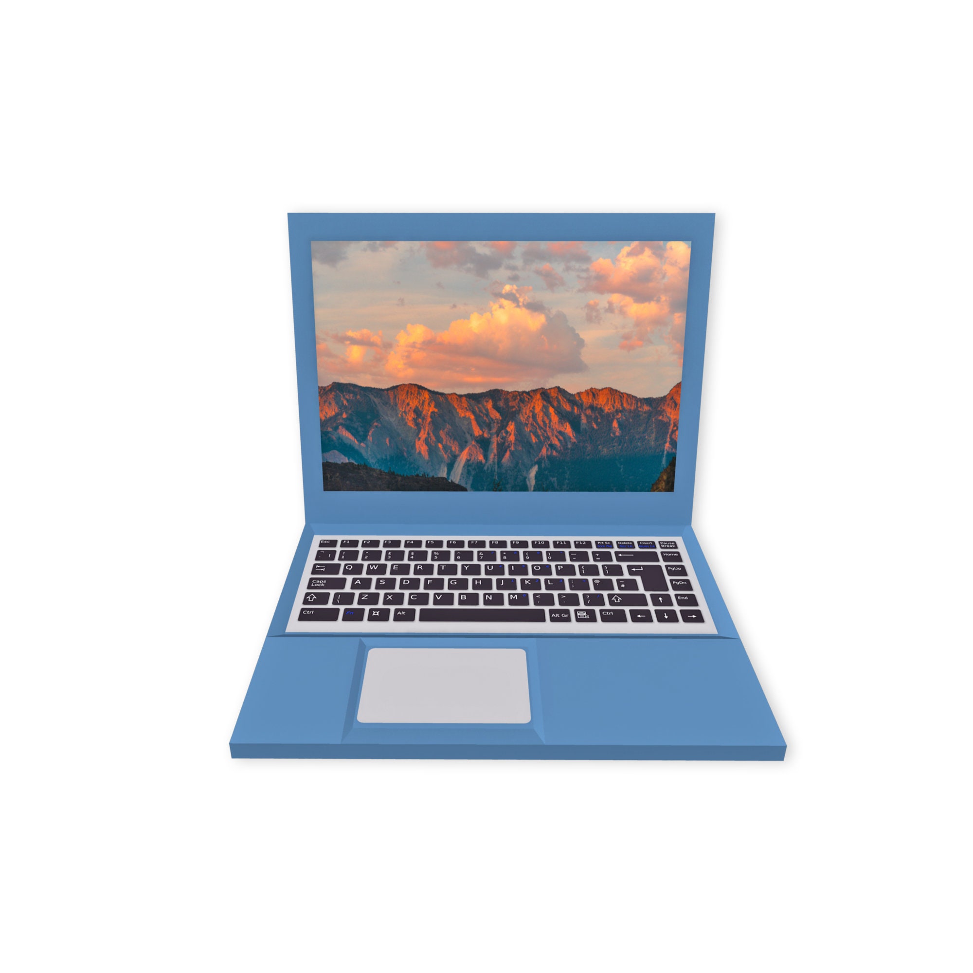DIY Papercraft Laptop Model, Printable 3D Template (pdf, Eps, Dxf, Png ...