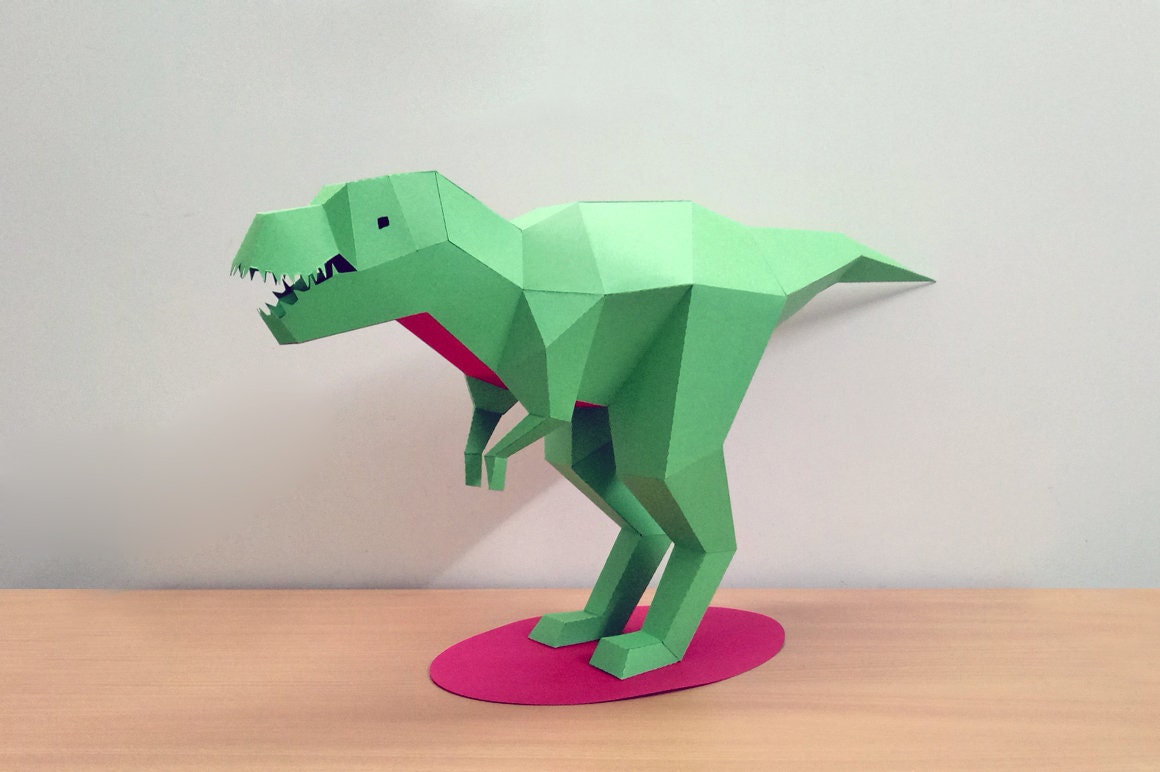 Rex low poly Rex Model Papercraft Low poly Baby Rex Model DIY T Rex ...