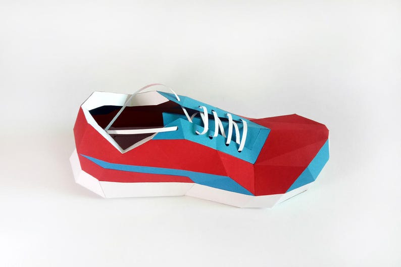 3d Papercraft Shoe,sports Shoe Model,printable Shoe, Low Poly Shoe ...