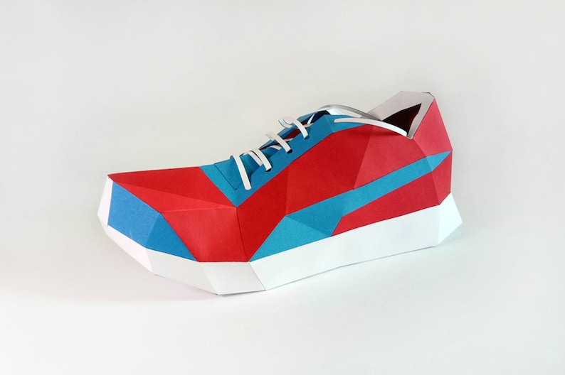 3d Papercraft Shoe,sports Shoe Model,printable Shoe, Low Poly Shoe ...
