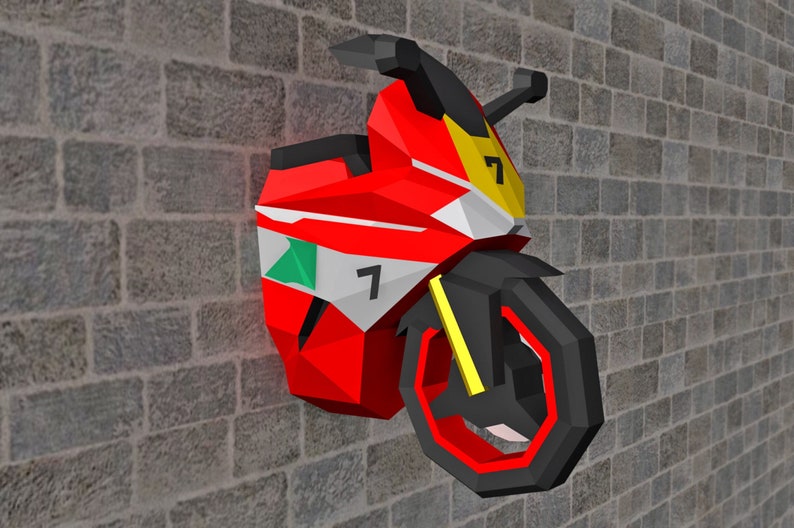 DIY Papercraft Sports Bike Wall Art3d Wall Artmotorcycle - Etsy