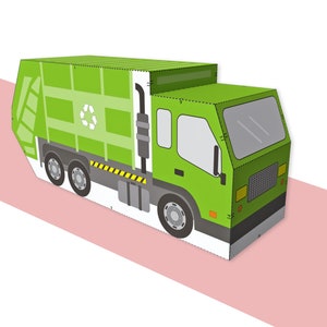 DIY Printable Garbage Truck Favor,lowpoly Papercraft, Papercraft Truck ...