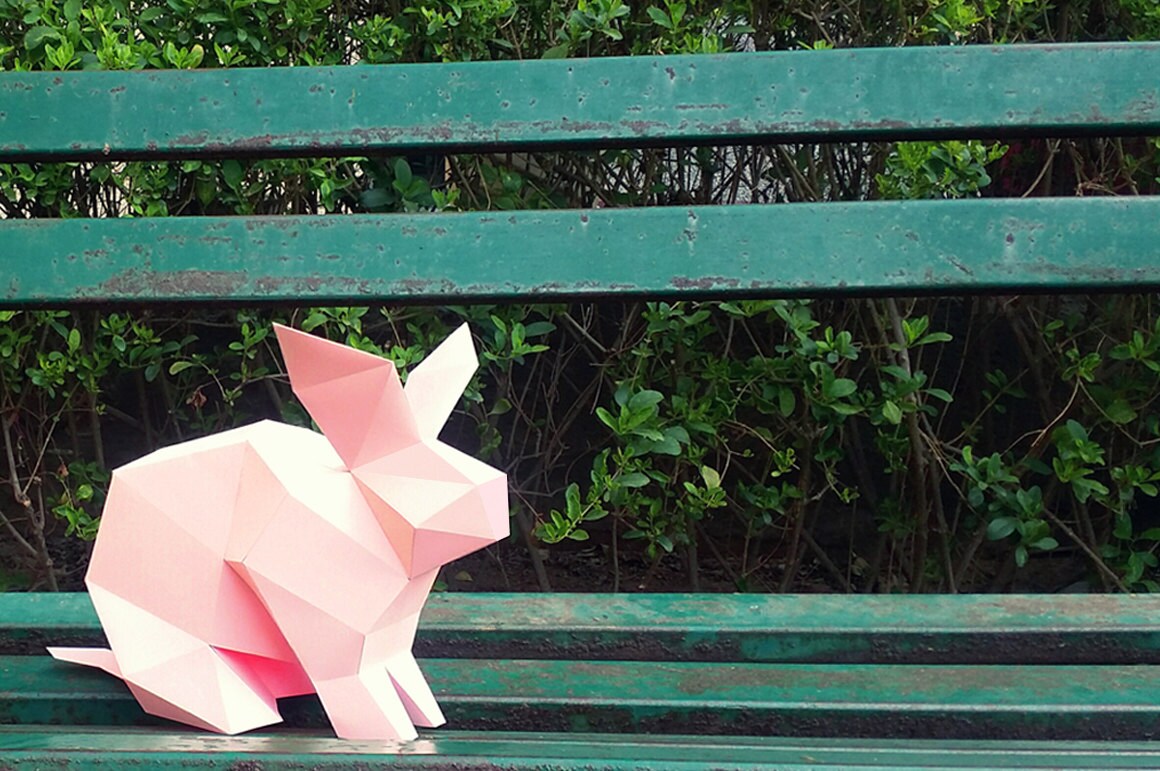 DIY Rabbitpaper Rabbit Model3d Rabbitharejack Rabbitpink - Etsy