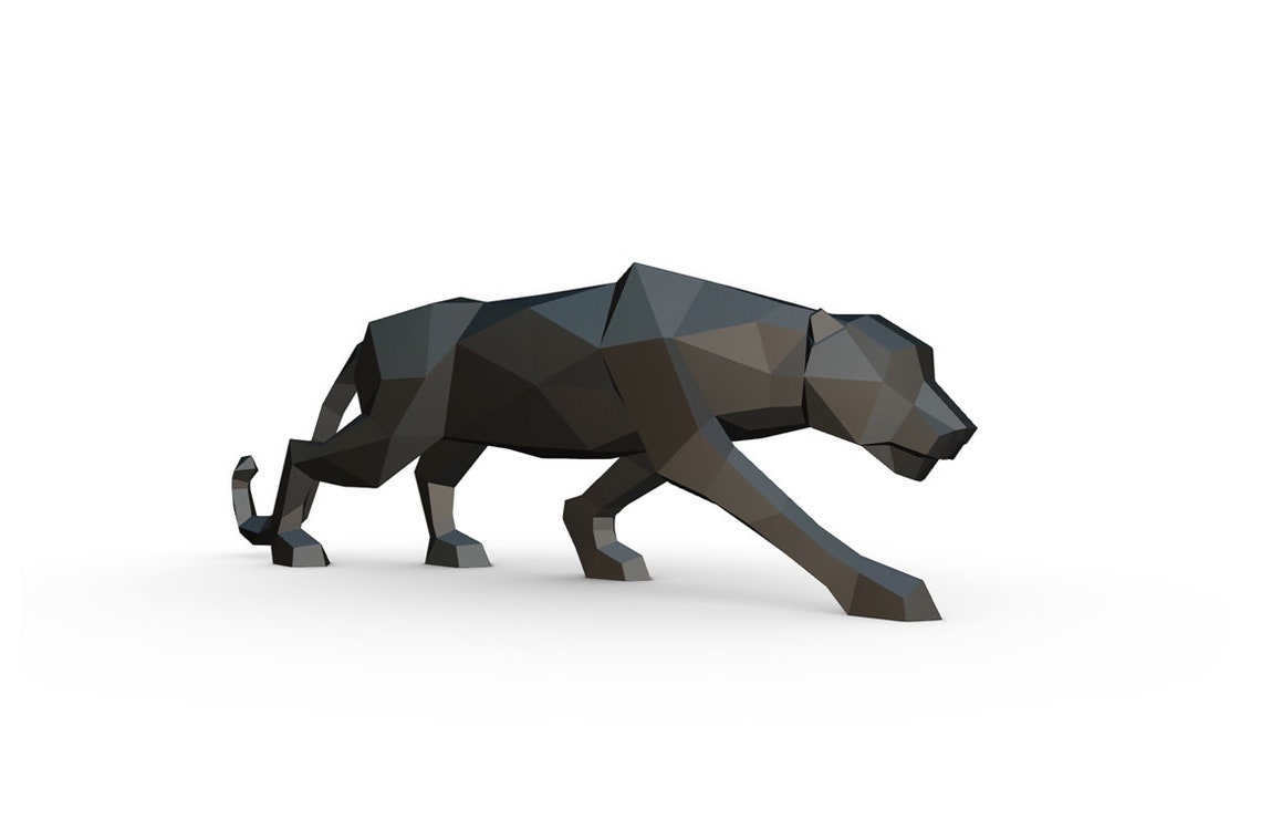 DIY Papercraft Panther Sculpture,panther Svg,lowpoly Panther Model ...