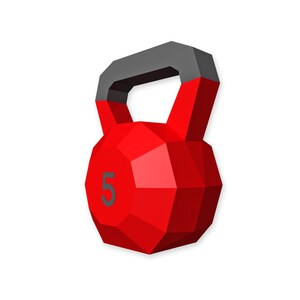 DIY Papercraft Kettlebell, Gym Props, Fitness Props, Lowpoly Kettlebell ...