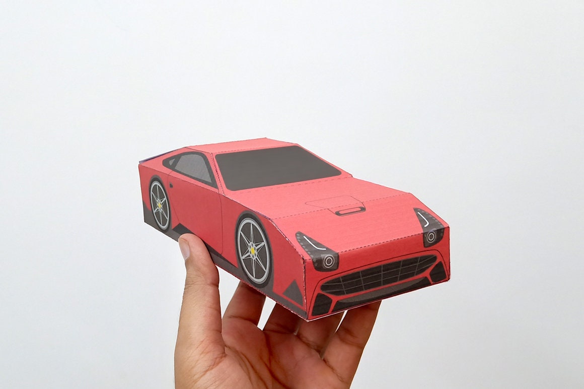 DIY Papercraft Car Favor, Ferrari Template (PDF) - Etsy