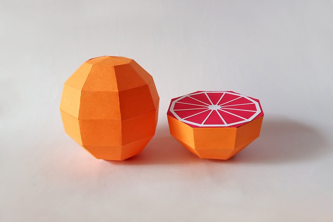 DIY Papercraft Grapefruit, Lowpoly Papercraft, 3d Papercraft Fruit ...