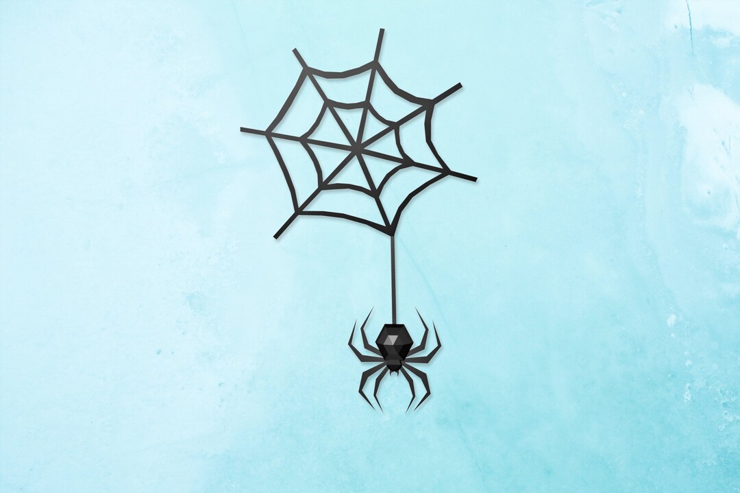 Spider Web Wall Art, Papercraft Spider, Halloween Spider Web Decor ...