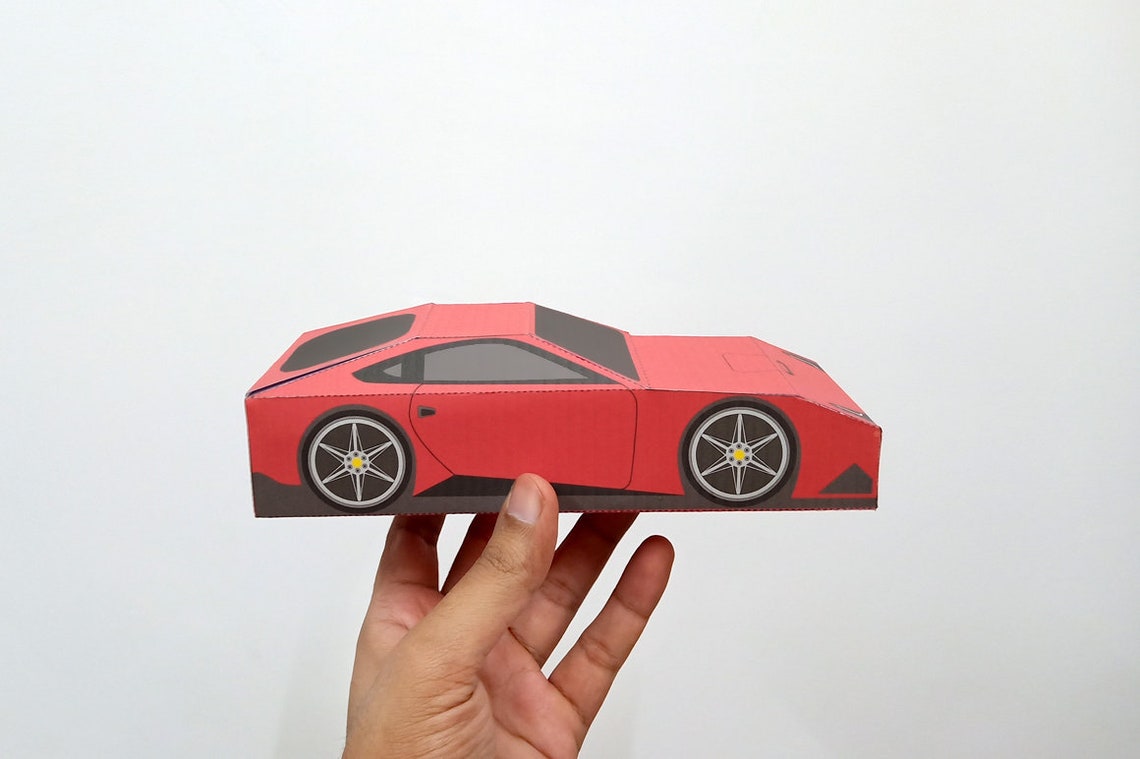 DIY Papercraft Car Favor, Ferrari Template (PDF) - Etsy