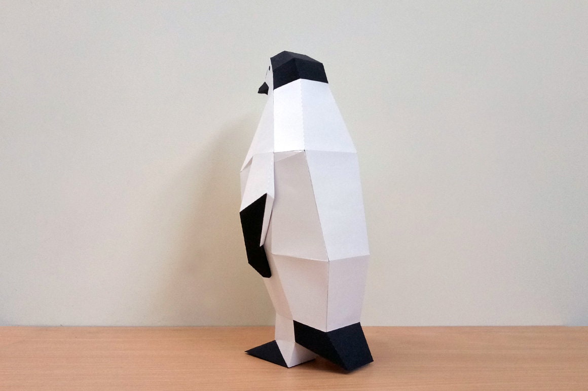 DIY Penguin Papercraftpenguin Sculpturelowpoly - Etsy