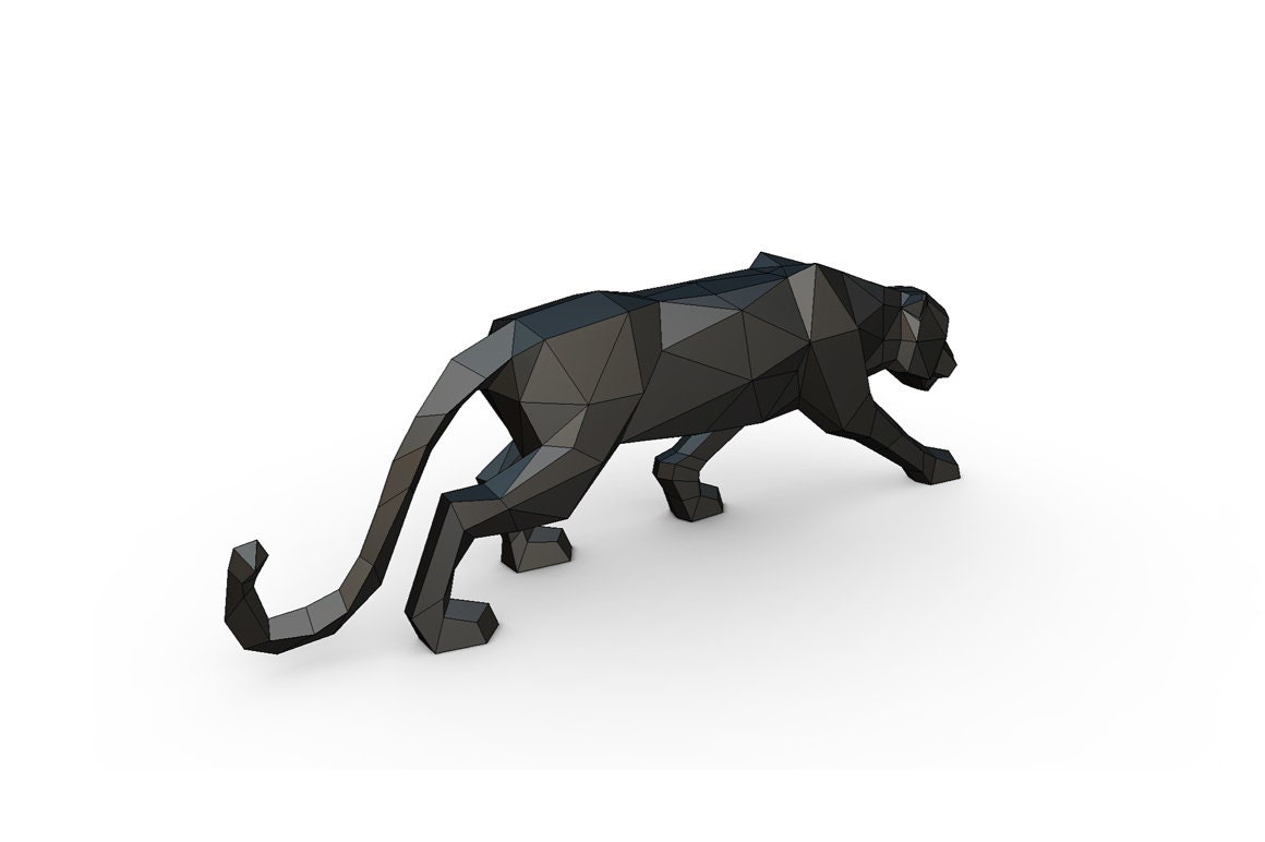 DIY Papercraft Panther Sculpturepanther Svglowpoly Panther - Etsy