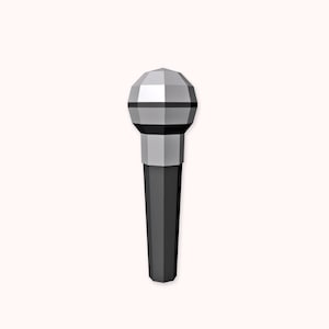 DIY Microphone Trophy, Papercraft Microphone, Lowpoly Microphone Props ...