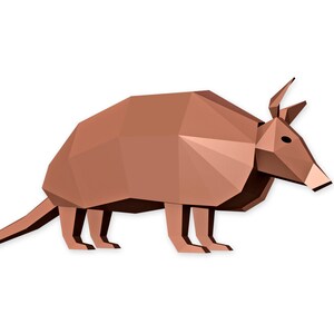 DIY Papercraft Armadillo,lowpoly Armadillo Model,3d Papercraft ...