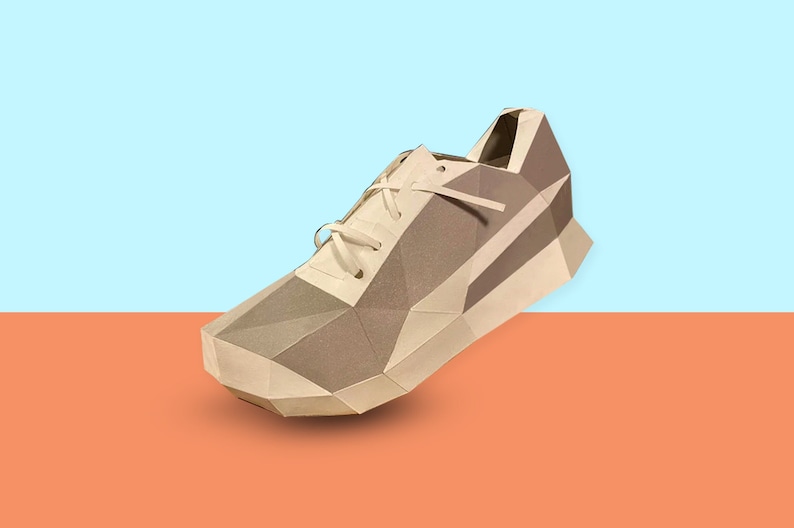 3d Papercraft Shoe,sports Shoe Model,printable Shoe, Low Poly Shoe ...
