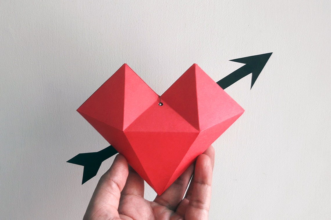 DIY Papercraft Heart Danglervalentine's Dayheart With - Etsy
